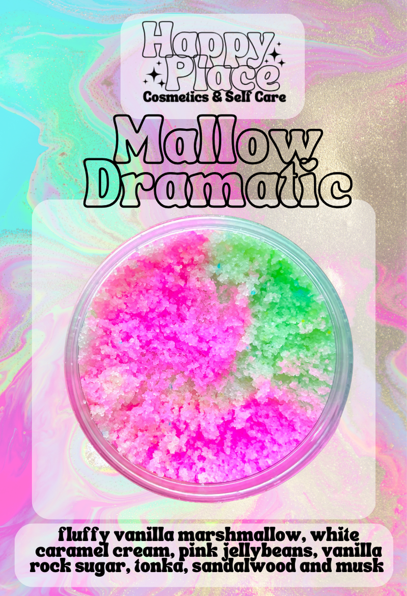 ‘Mallow-Dramatic’ Body Scrub – Happy Place Self Care Co
